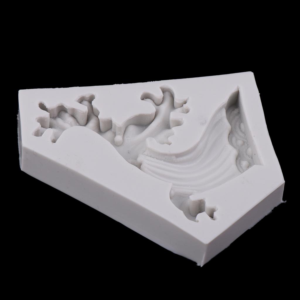 Buy Sea Wave Silicone Mold for Resin Casting Cake Fondant Icing DIY ...