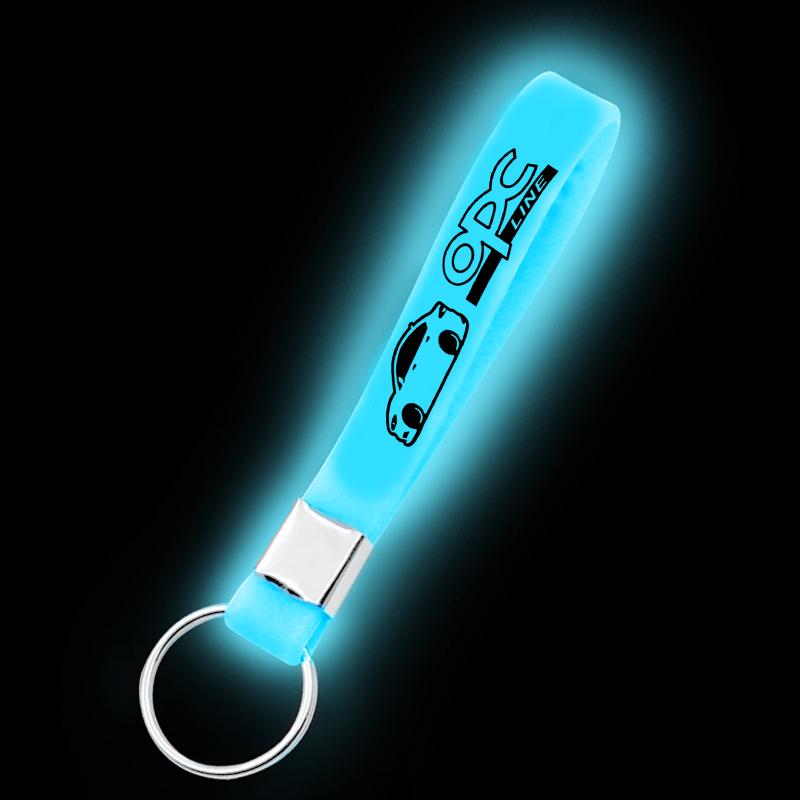 Buy 1pc Fashion Luminous Blue Car Keychain Silica Gel Key Ring For Opel ...
