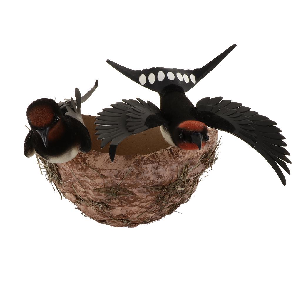 Buy Simulation Straw Artificial Feather Foam Birds In Nest A:2pcs at ...