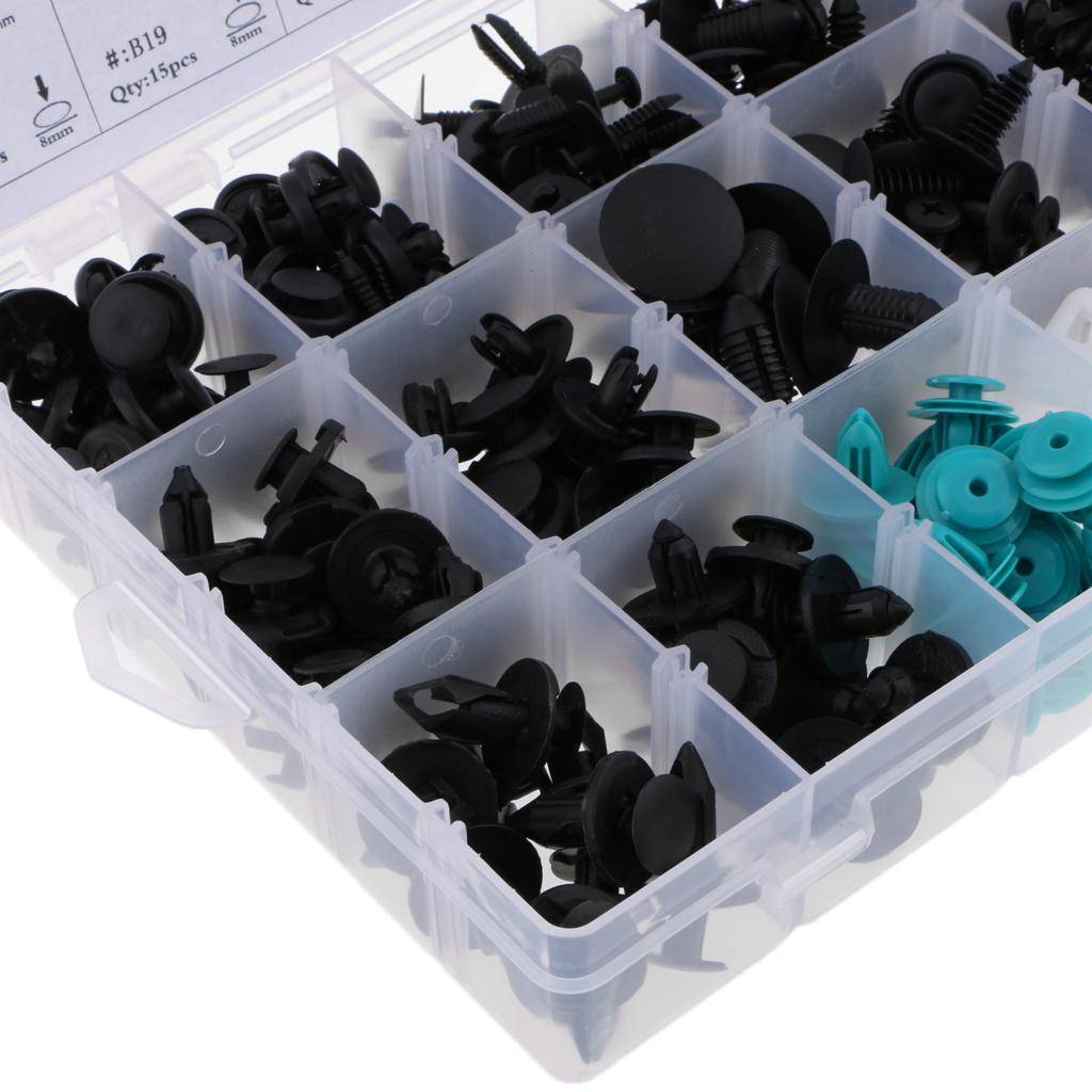 Buy 299pcs Universal Automotive Plastic Push Pin Rivet Trim Clip ...