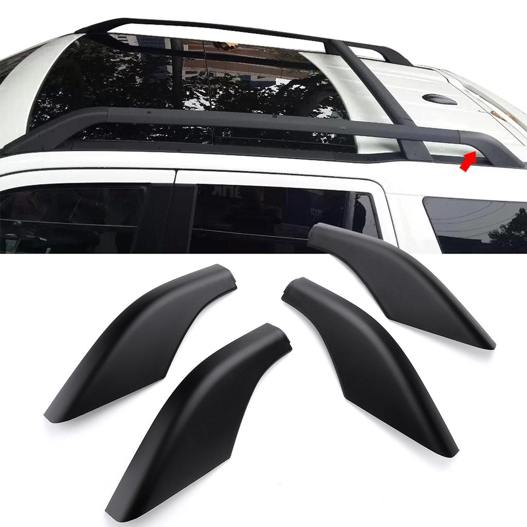 4 PCS Black For Land Rover Freelander 2 Roof Rack Rail End Cover Shell ...
