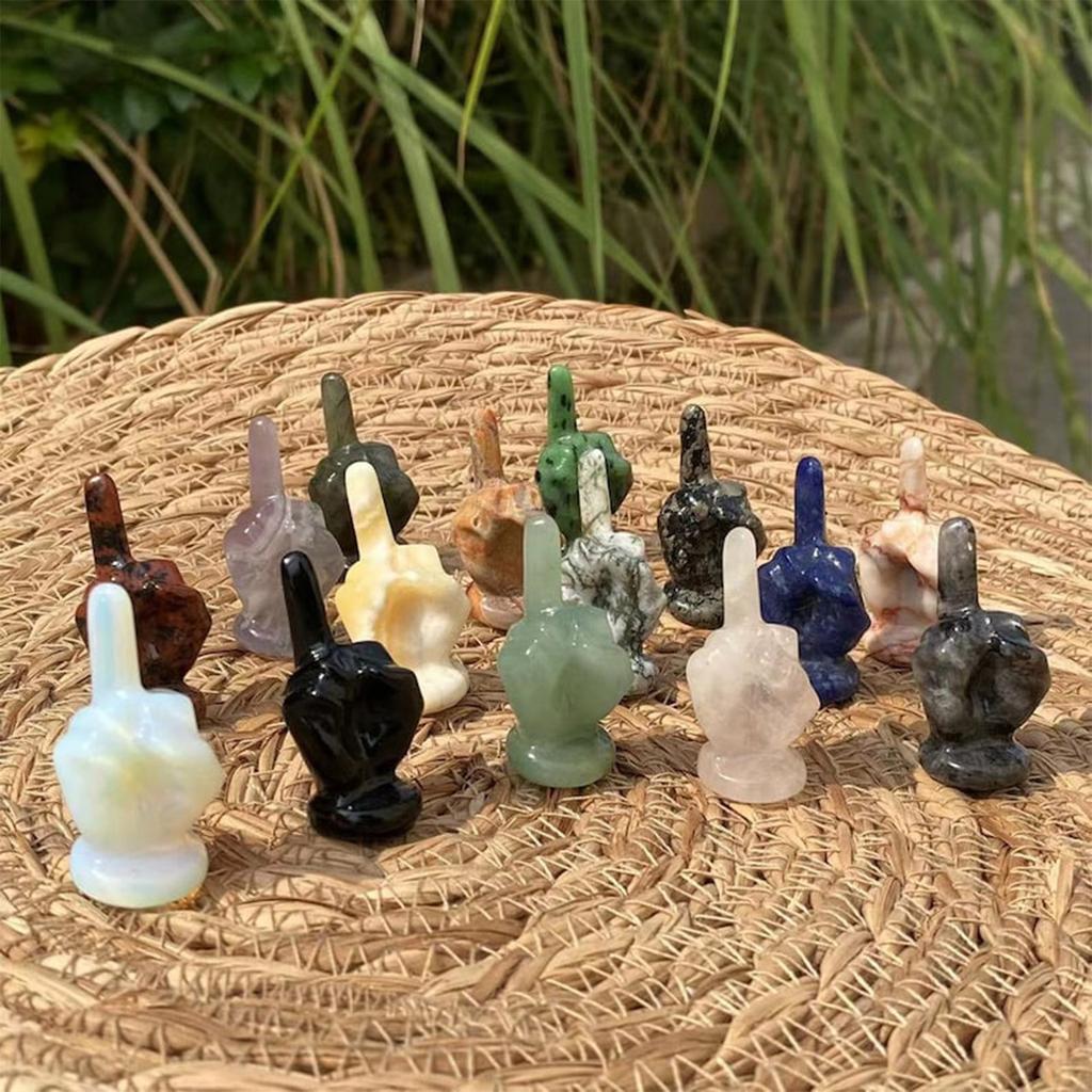 Cheap Middle Finger Crystals Figurine Funny Crystal Middle Finger ...