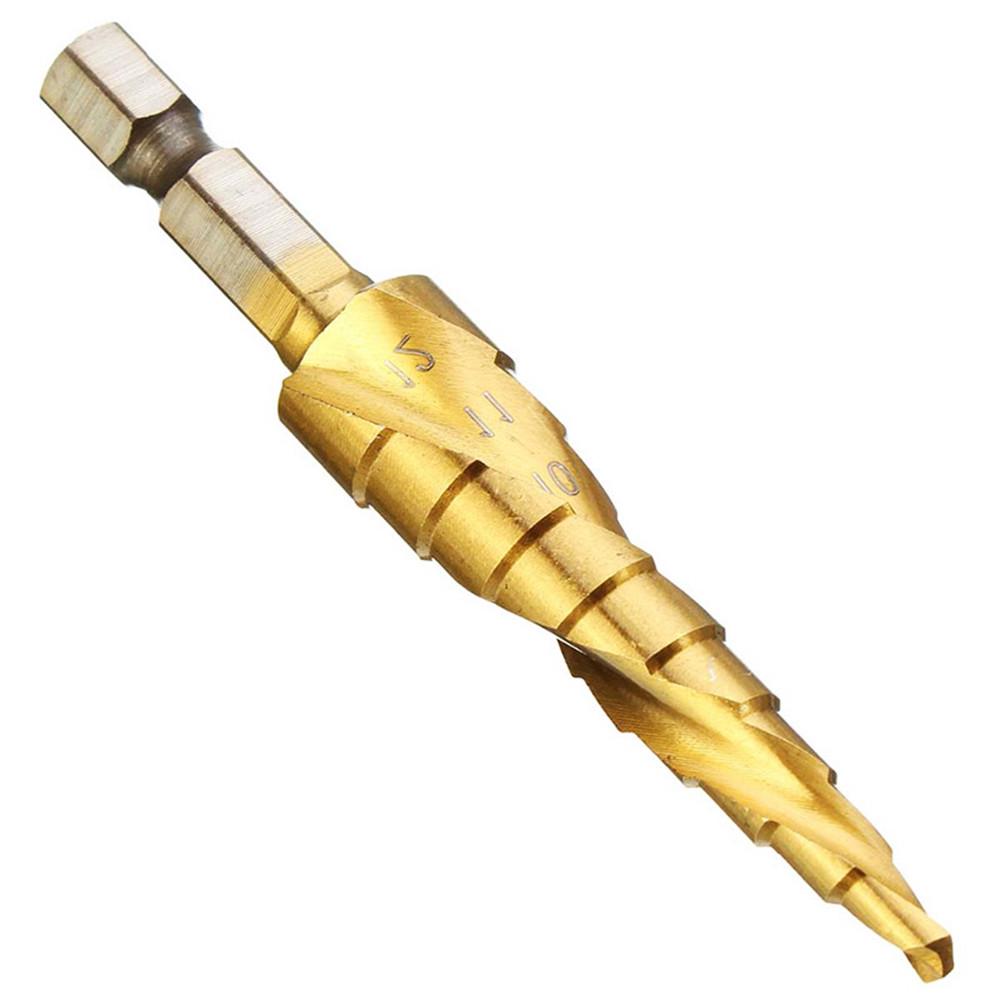 Buy Trendy 3Pcs Hss Spiral Grooved Step Drill Bits Cut Tool Set 4Mm To ...