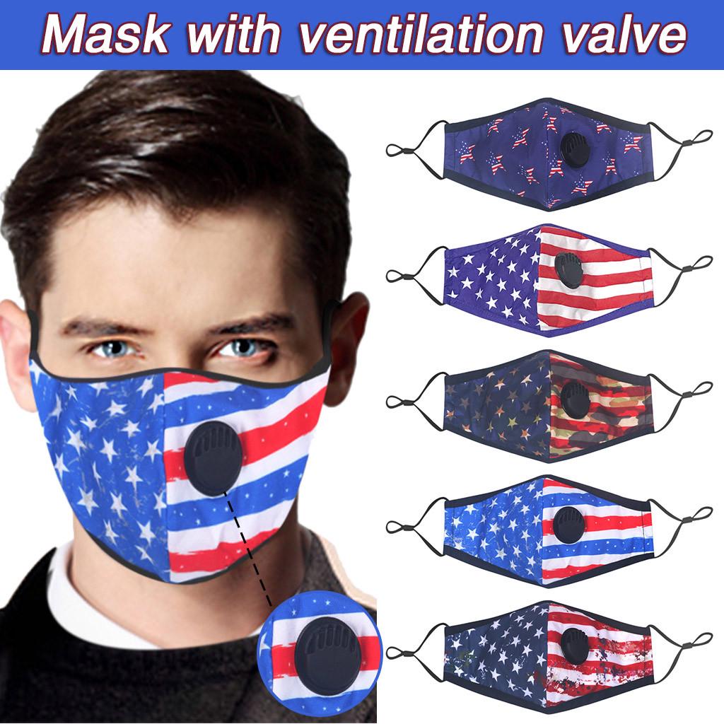 Adult Woman Stripe Print Adjustable Washable Filter Breather Valve Face ...