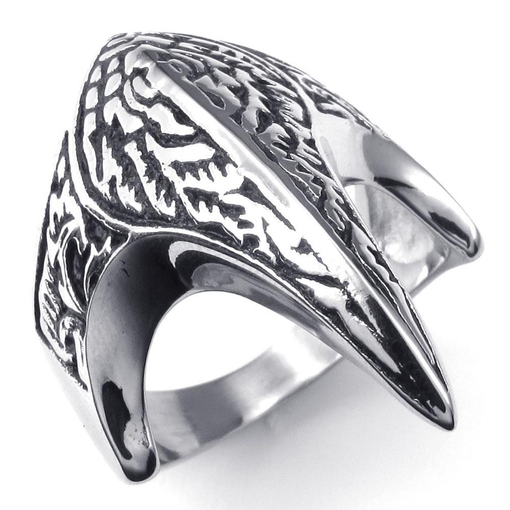 Buy Men's Trendy Jewelry Vintage Punk Stainless Steel Ring Phoenix Fire ...