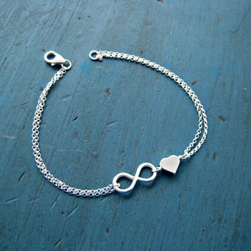Buy 1Pc Silver Love Bracelet Beautiful Lucky Number 8 Design Bracelet ...