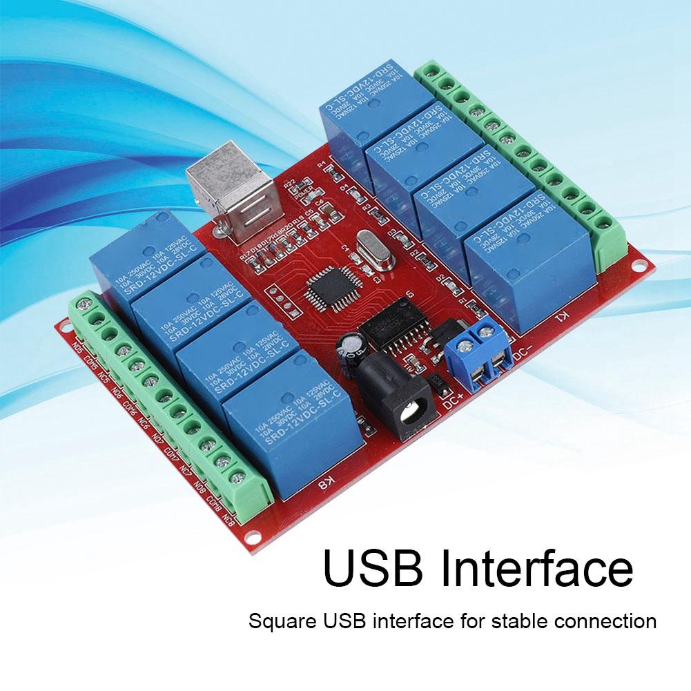 12V 8-Channel USB Control Switch PC Computer Relay Module PCB Board ...
