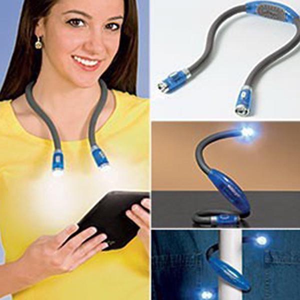 Flexible Hands-free LED Neck Light Book Reading Light Night Flashlight ...