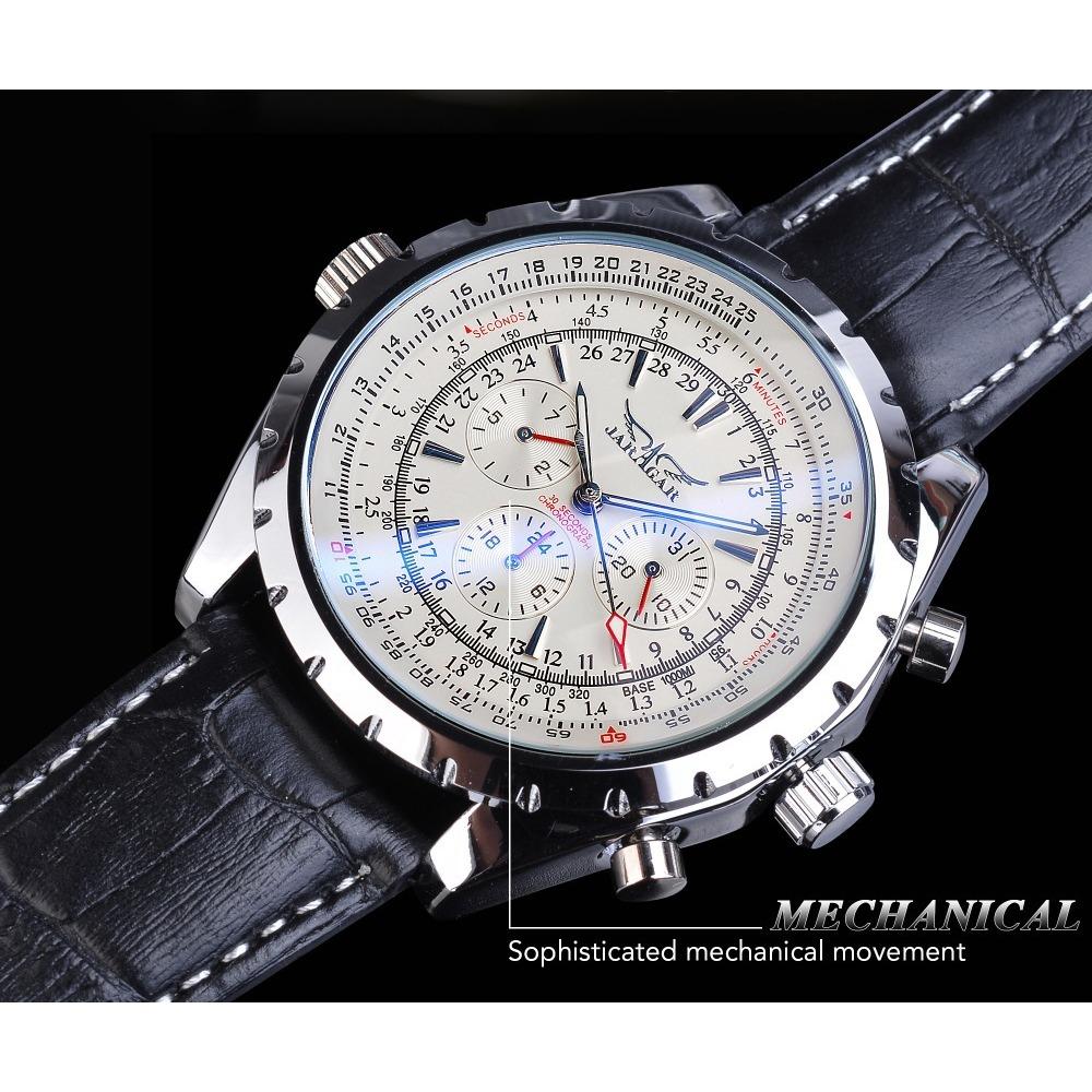 JARAGAR Men's Fashion Casual Mechanical Multi-functional Blue Glass ...