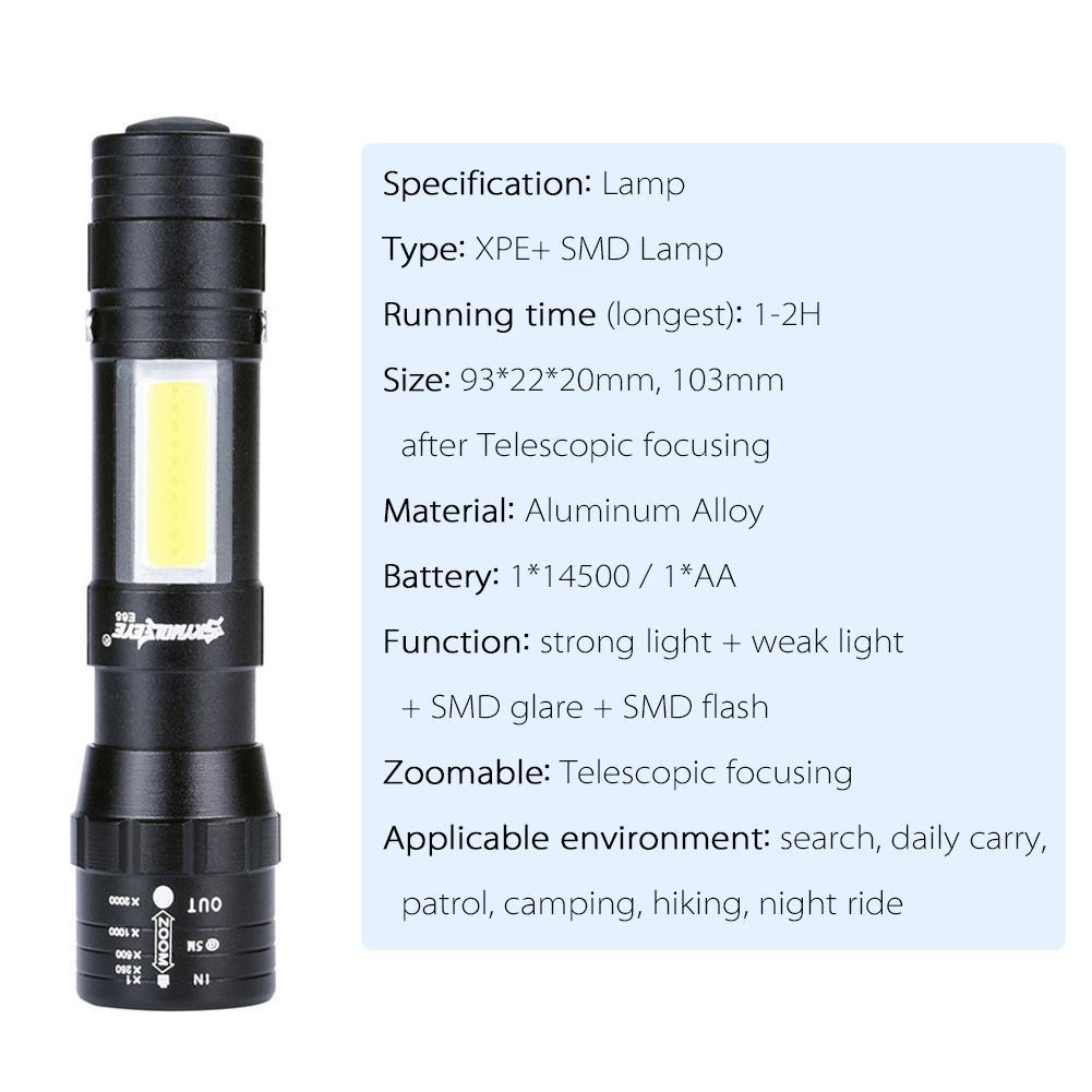 Skywolfeye Mini XPE Flashlight 8000 Lumens 4 Modes Torch Outdoor ...