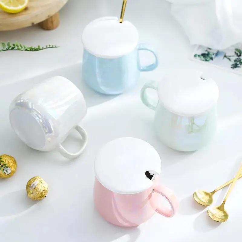 Buy Mug Spoon with Lid Creativity Simplicity Coffee Cup Home Ceramics ...