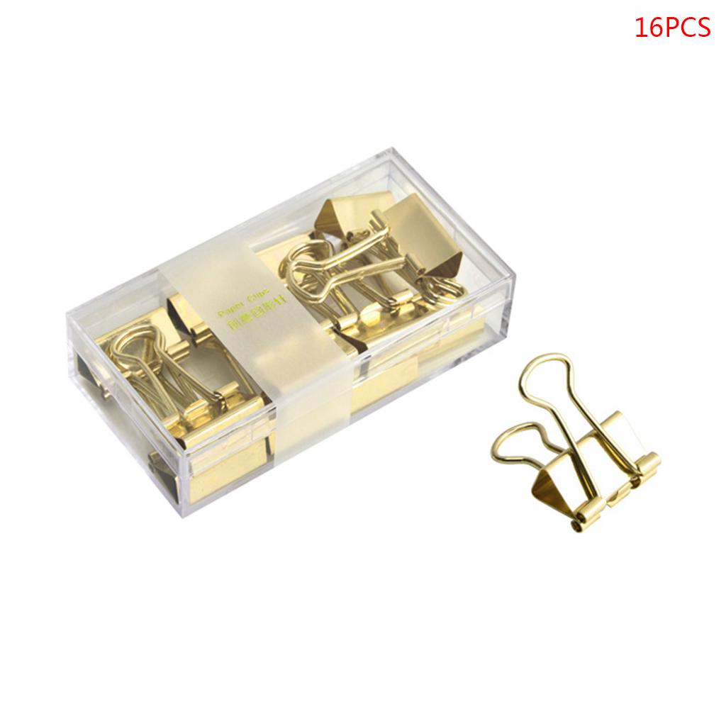16pcs 19mm Mini Metal Binder Clip Paper Pile Photo Message Ticket Notes ...