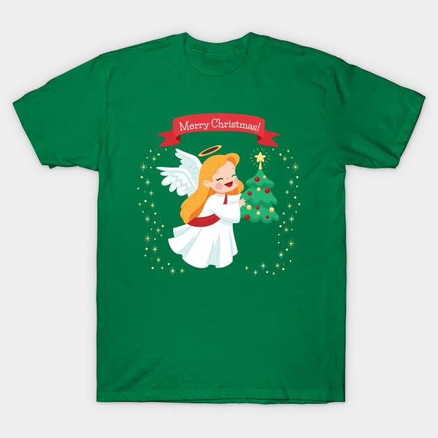 Buy Unisex Fashion TShirt angel christmas tree Print Plus Size XS-6XL T ...
