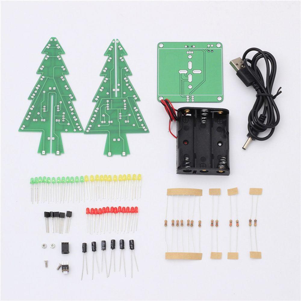 Buy Modules DIY Individual Red/Green/Yellow 3D Christmas Tree LED Flash ...