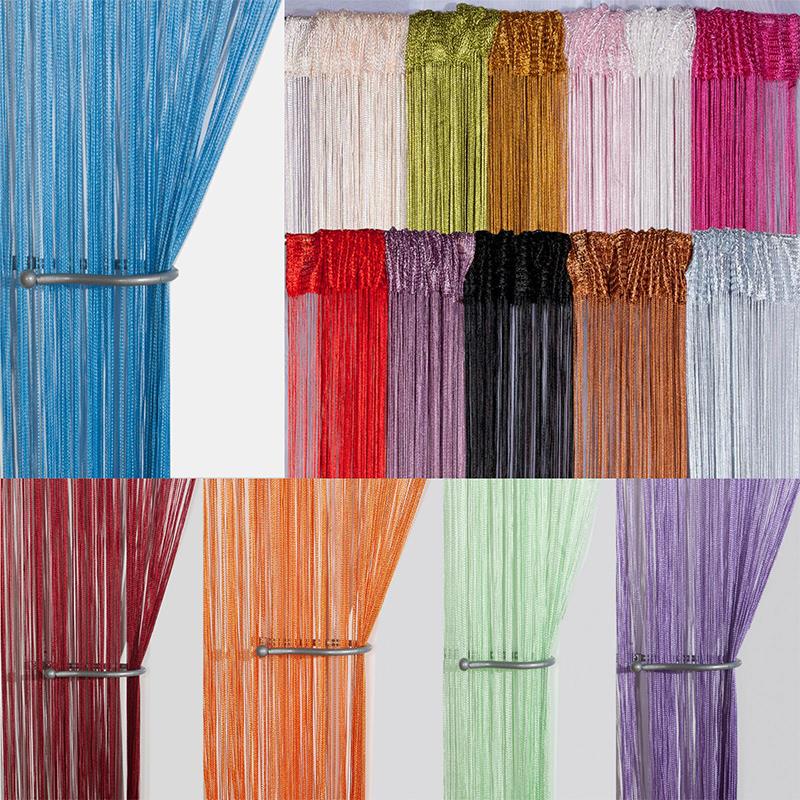 Buy String Curtain Panels Single Slot Top Rod High quality Door Fly ...