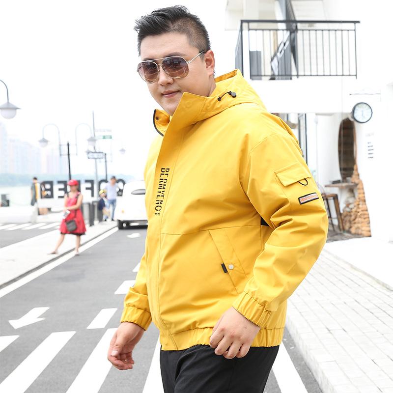 Buy Fat Men's Windbreaker Fat Guy Hooded Jacket Plus Fat Plus Size ...
