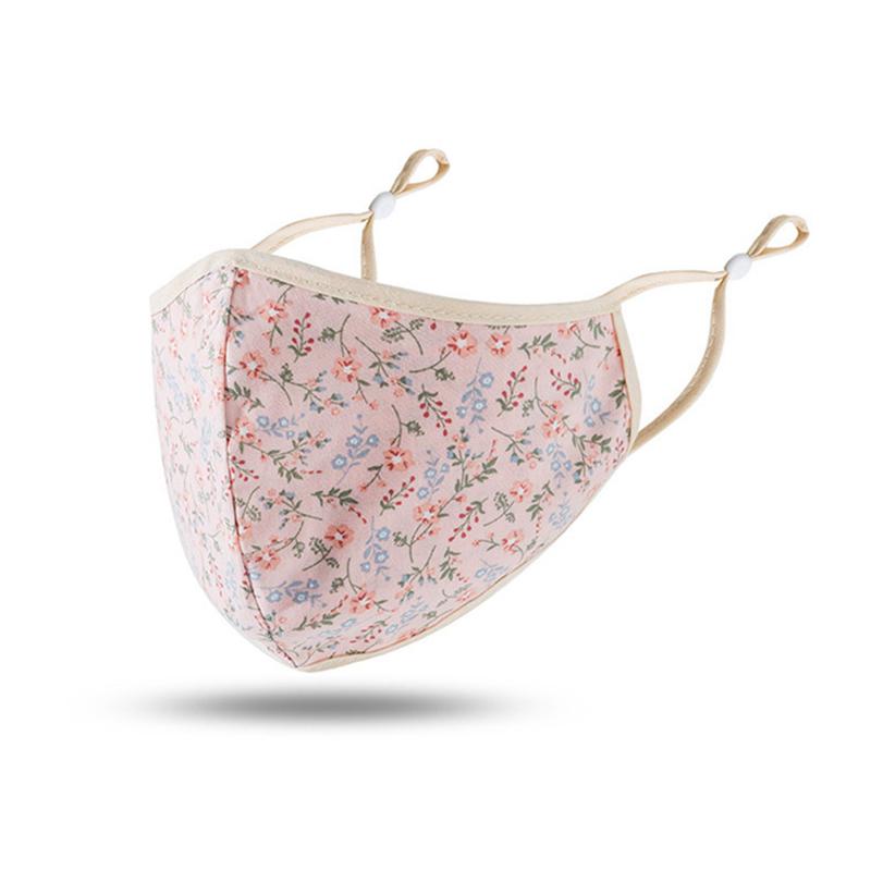 Buy Reusable Floral Print Mask Breathable Women Washable Men Face ...