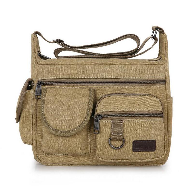 Buy Travel Bag Canvas Casual Shoulder Crossbody Outdoor Bags Mens ...