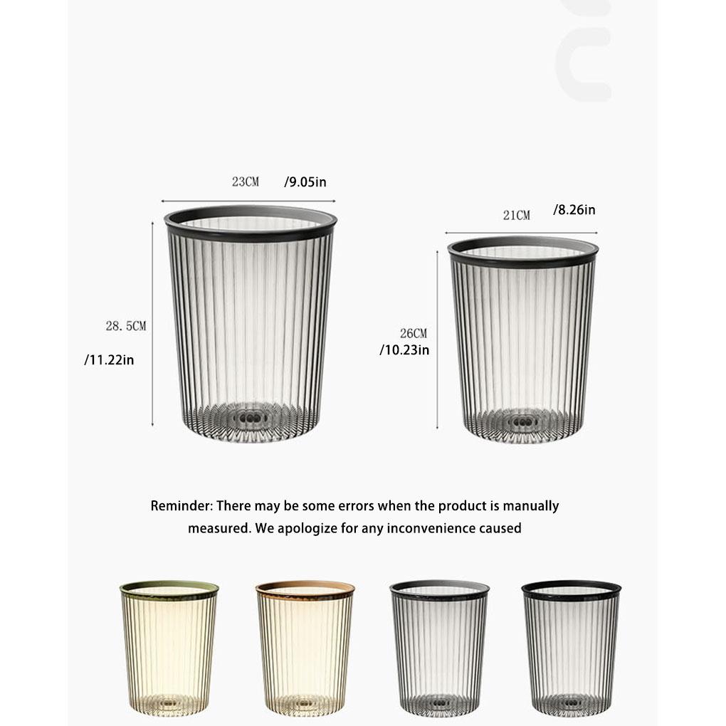 Cheap Clear Trash Can Without Lid Stripe Shaped Garbage Bin Plastic ...