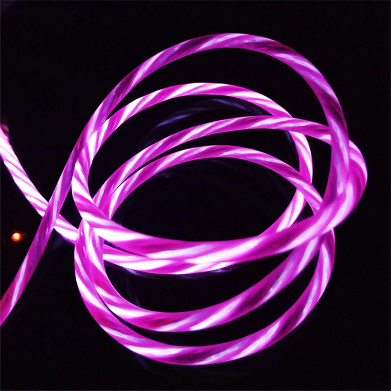 Buy 4 Colors Streamer Data Flowing LED Light Fast Charge Cable Suitable ...