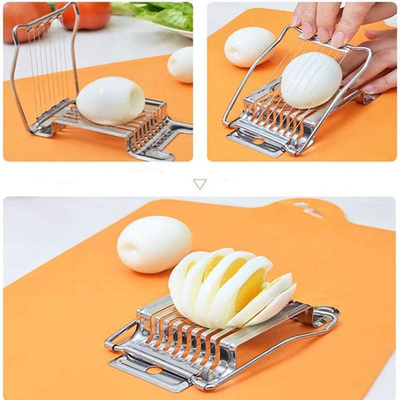 Egg Cutter Stainless Steel Wire Egg Slicer For Hard Boiled Eggs (2 Pack ...