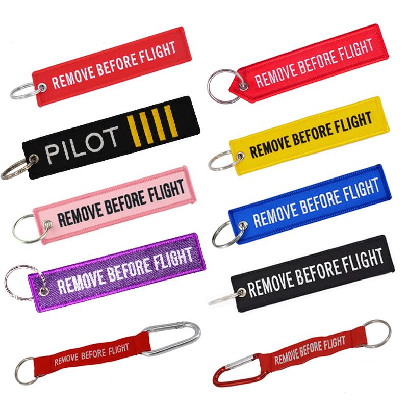 Buy Remove Before Flight Key Chain Red Embroidery Keychain Keyring For ...