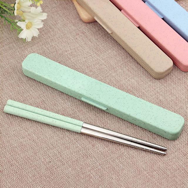 Buy 304 Stainless Steel Chinese Chopsticks Eco-Friendly Wheat Straw ...