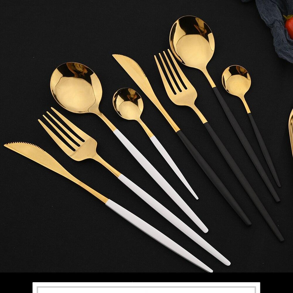 Buy 24pcs Western Style Dinnerware Set Stainless Steel Cutlery Set Fork ...