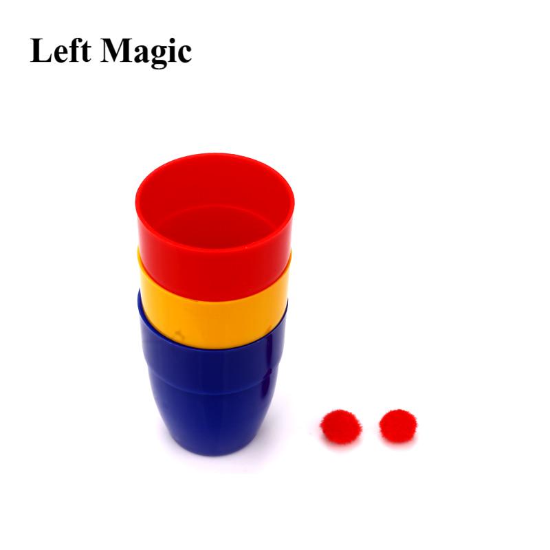 1 Set Magic Three Cups And Balls Magic Tricks Many Size Close Up Stage ...