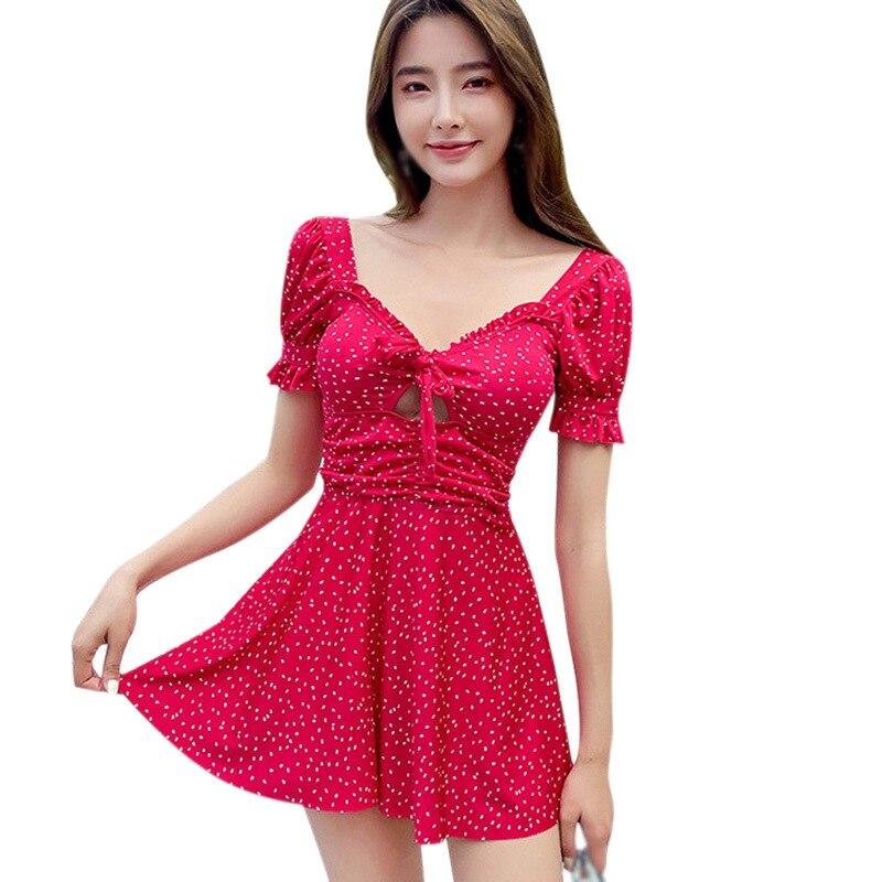 Buy Women's Swimdress Retro Polka Dot Print Swimsuit Tummy Control Slim ...