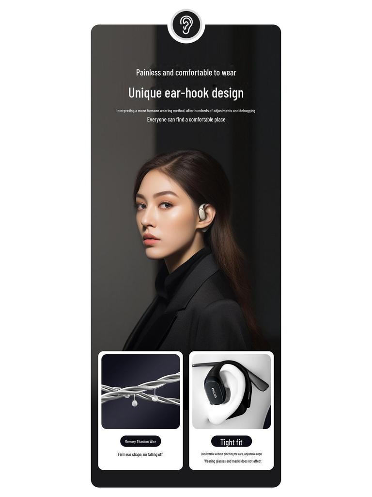 Buy Philips TAT5739 Wireless Sports Ear-Hook Headset with Long-Lasting ...