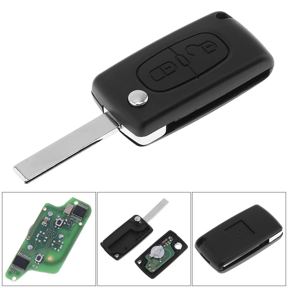 Buy 433MHz 2 Buttons Keyless Uncut Flip Remote Key Fob with PCF7941 ...