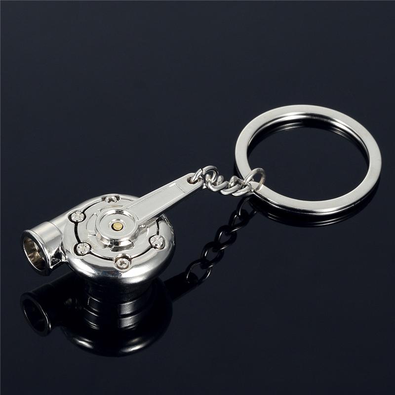 Buy Mini Turbo Turbocharger Keychain Spinning Turbine Key Chain Ring ...