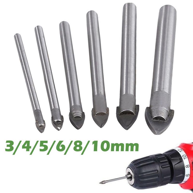 6pcs Ceramic Tile Bit Diamond Glass Hard Tiles Spade Drill Tungsten ...