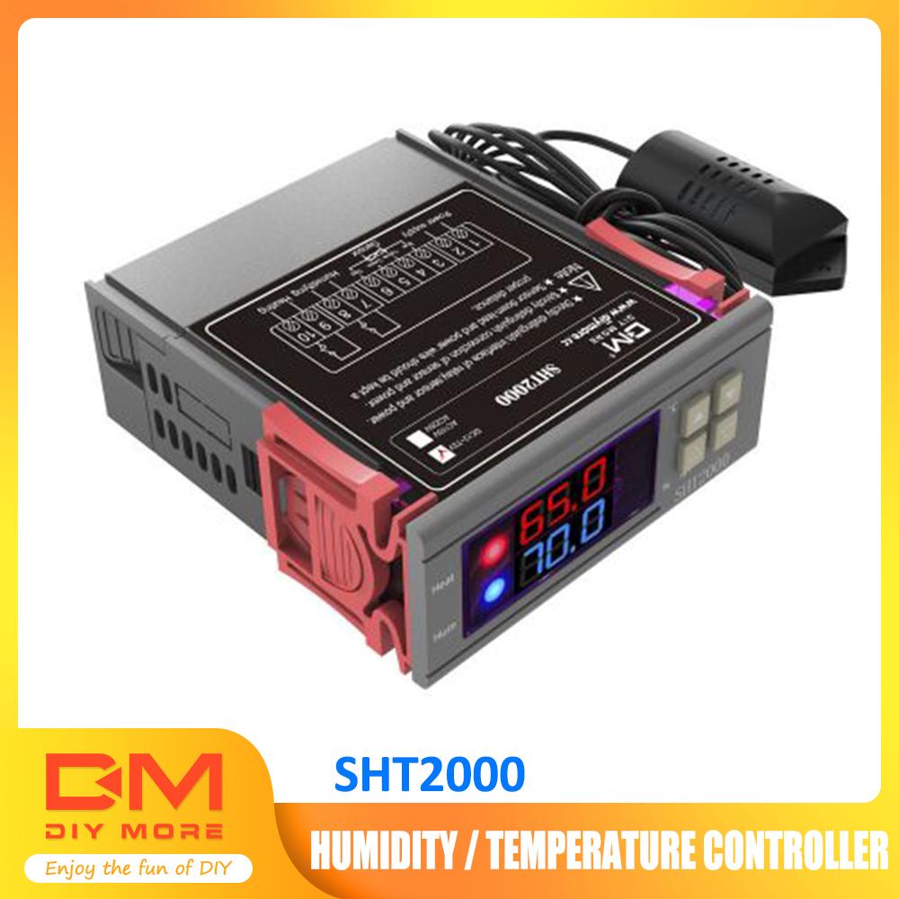 Buy SHT2000 Digital Thermostat Hygrometer Temperature Humidity Controller 10A With Probe AC 110 ...