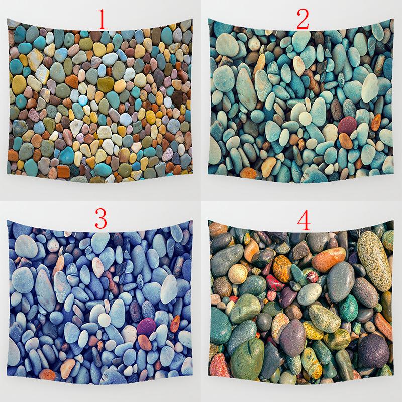 Cheap Pebble powder warm sky seaside tapestry wall hanging artist ...