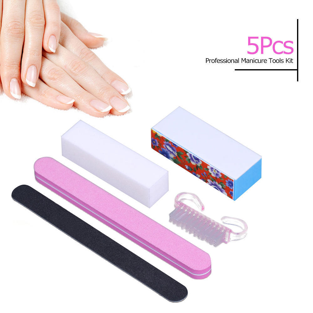 Buy Nail Art Set 5 Piece Nail Tool Set Nail File Rectangular Nail File ...