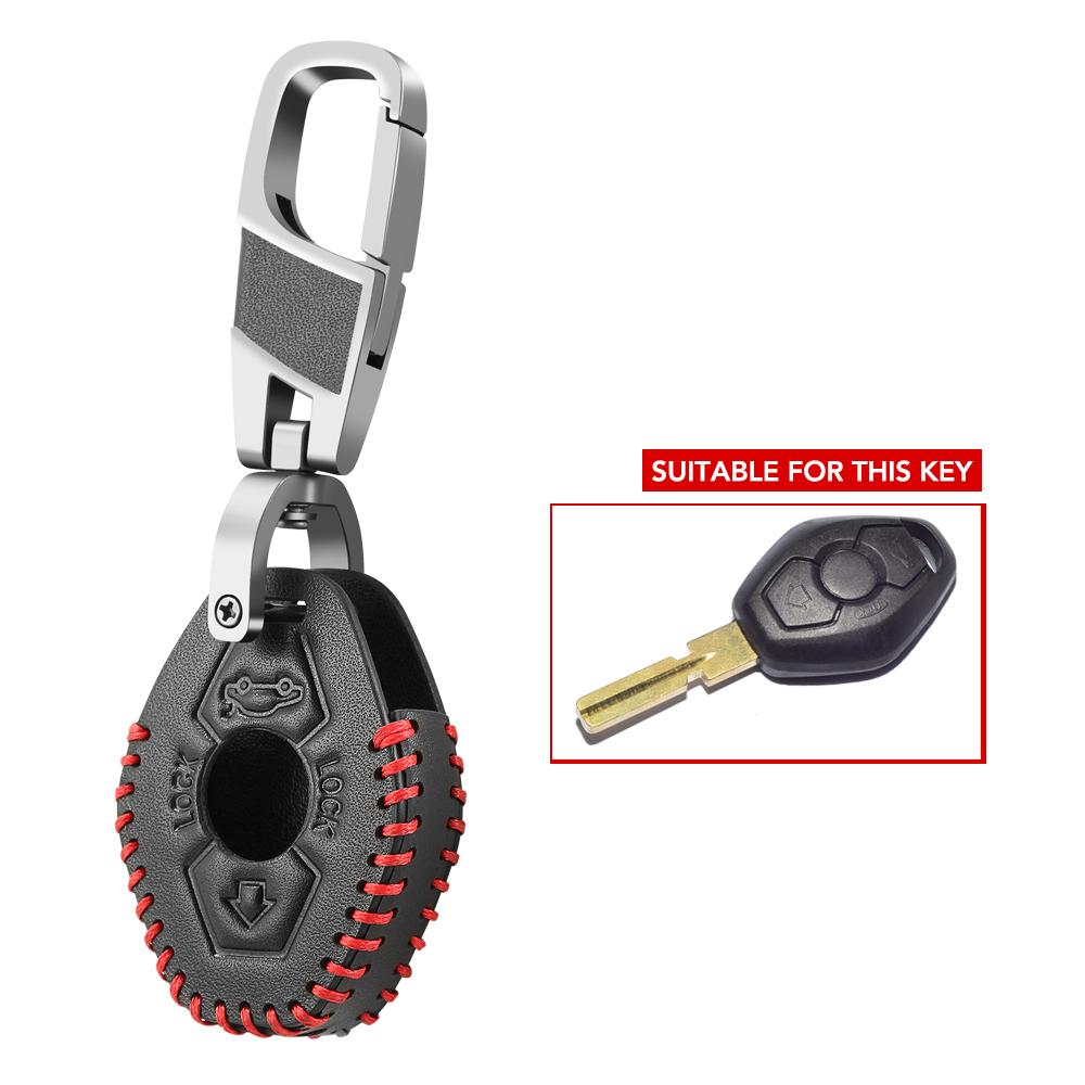 Buy Genuine Leather Car Key Keychain Fob Cover For BMW X3 X5 Z3 Z4 3 5 ...