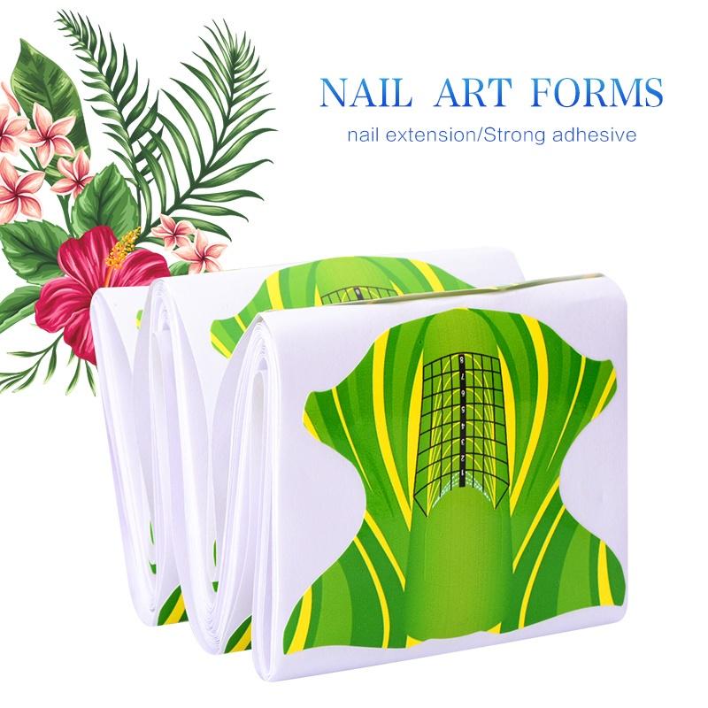 Buy 100pcs/set Self-adhesive Butterfly Nail Form Nail Art Guide ...