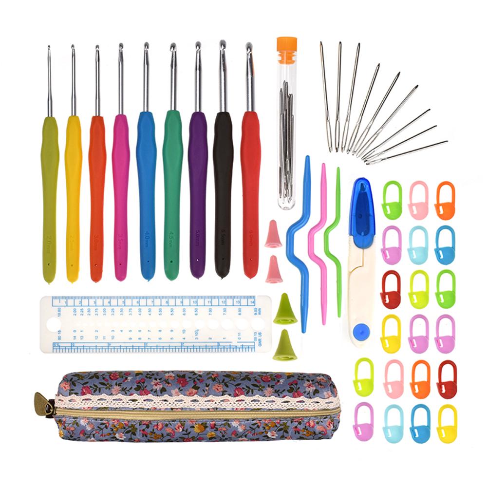 Buy Crochet Crafts DIY Knitting Tool With Storage Bag Yarn Soft Handle ...