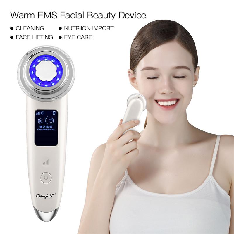 Facial Beauty Device with RF EMS LED Function Electric Facial Vibration ...