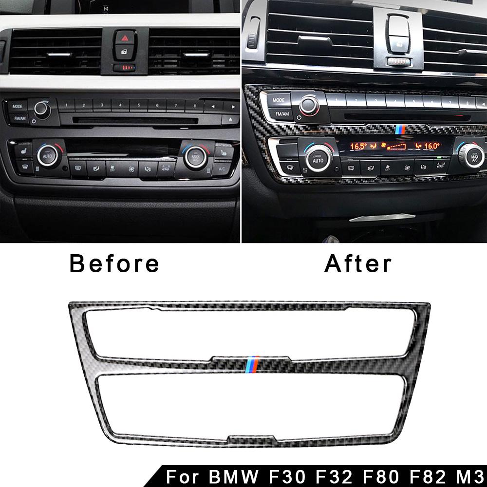 Buy CD AC Console Ccontrol Panel Carbon Fiber Cover Trim For BMW F30 ...