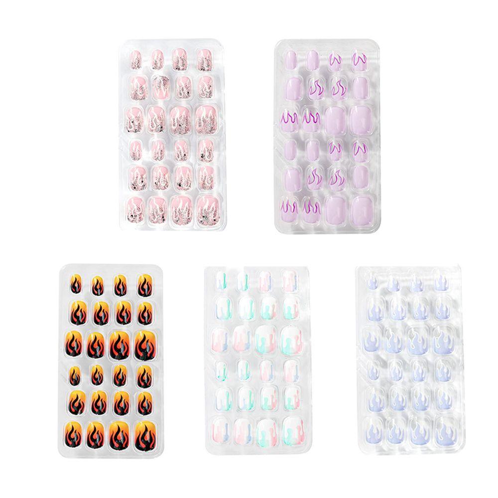 Buy 5Lots Acrylic Detachable Nails Art Reusable Fake Nails Press On ...
