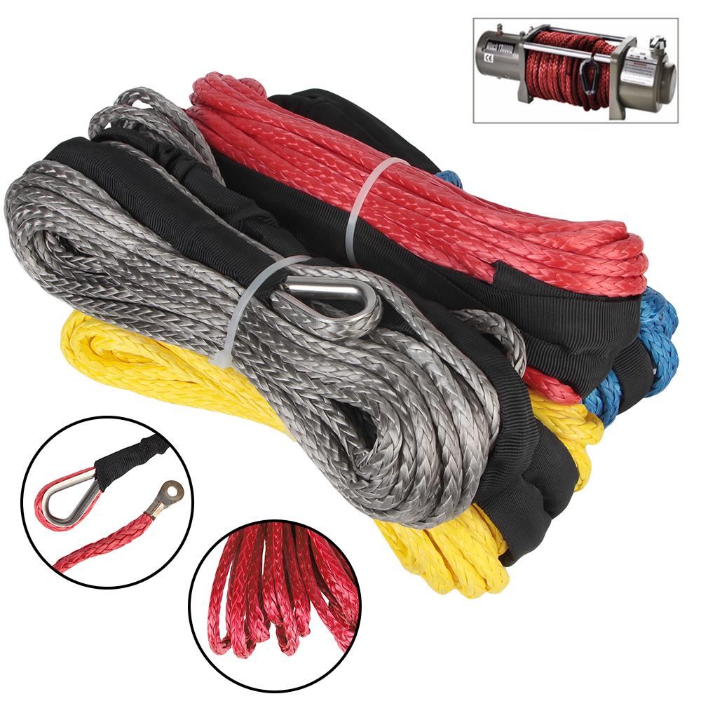 Buy Towing Rope Winch Cable Synthetic Fiber String Line 7700Lbs Truck ...