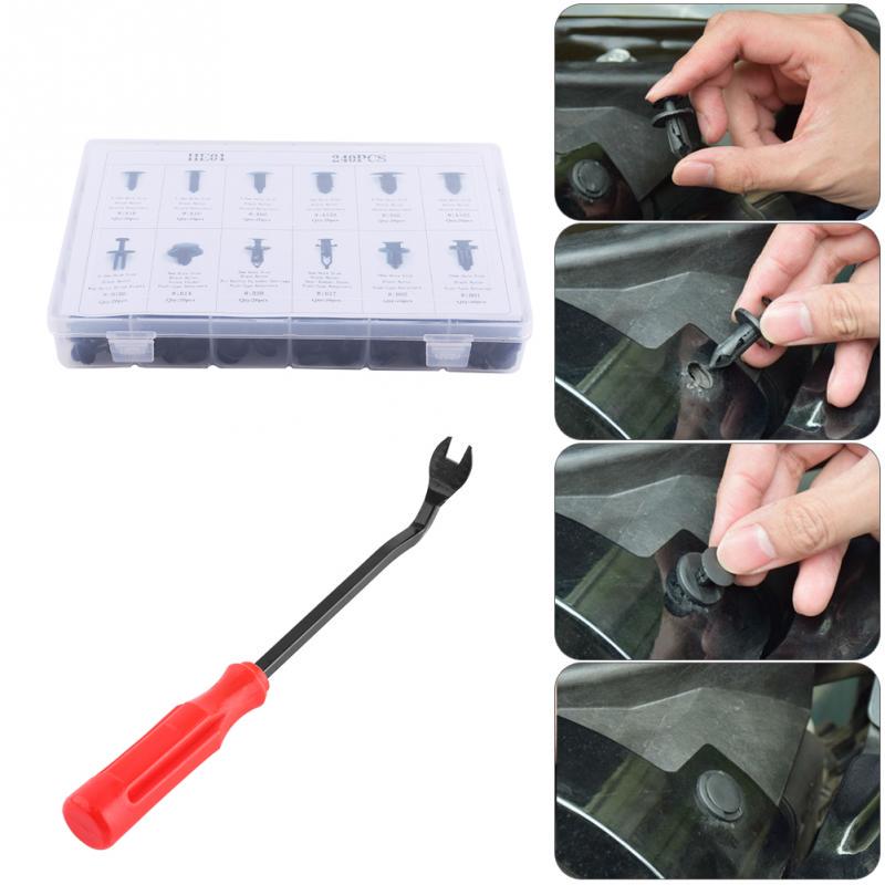 Buy 240 Pcs Car Push Pin Rivet Trim Clip Panel Body Interior Assortment ...