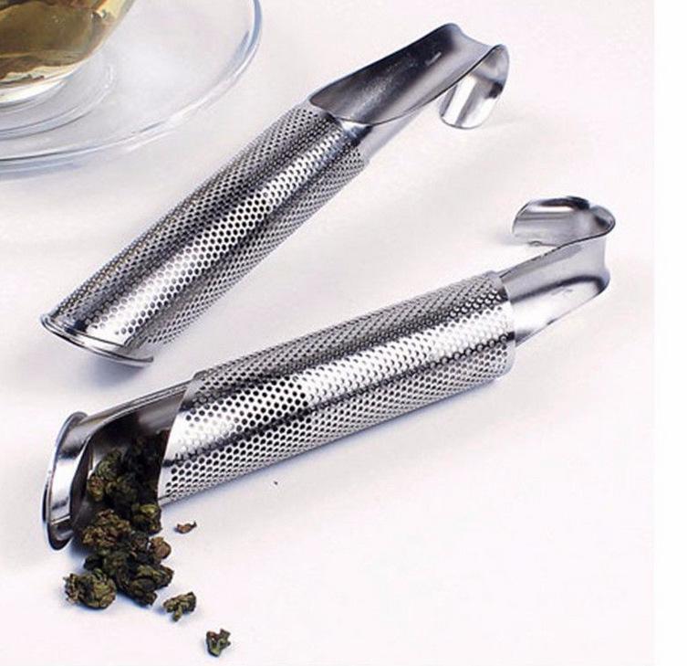 Buy Curved Handle 304 Stainless Steel Tea Tube Pipe-shaped Tea Strainer ...