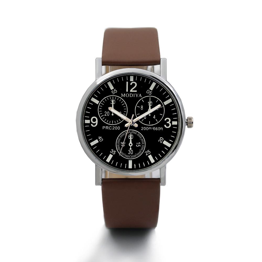 Three Eye Watches Quartz Men's Watch Blue Glass Belt -buy at a low ...