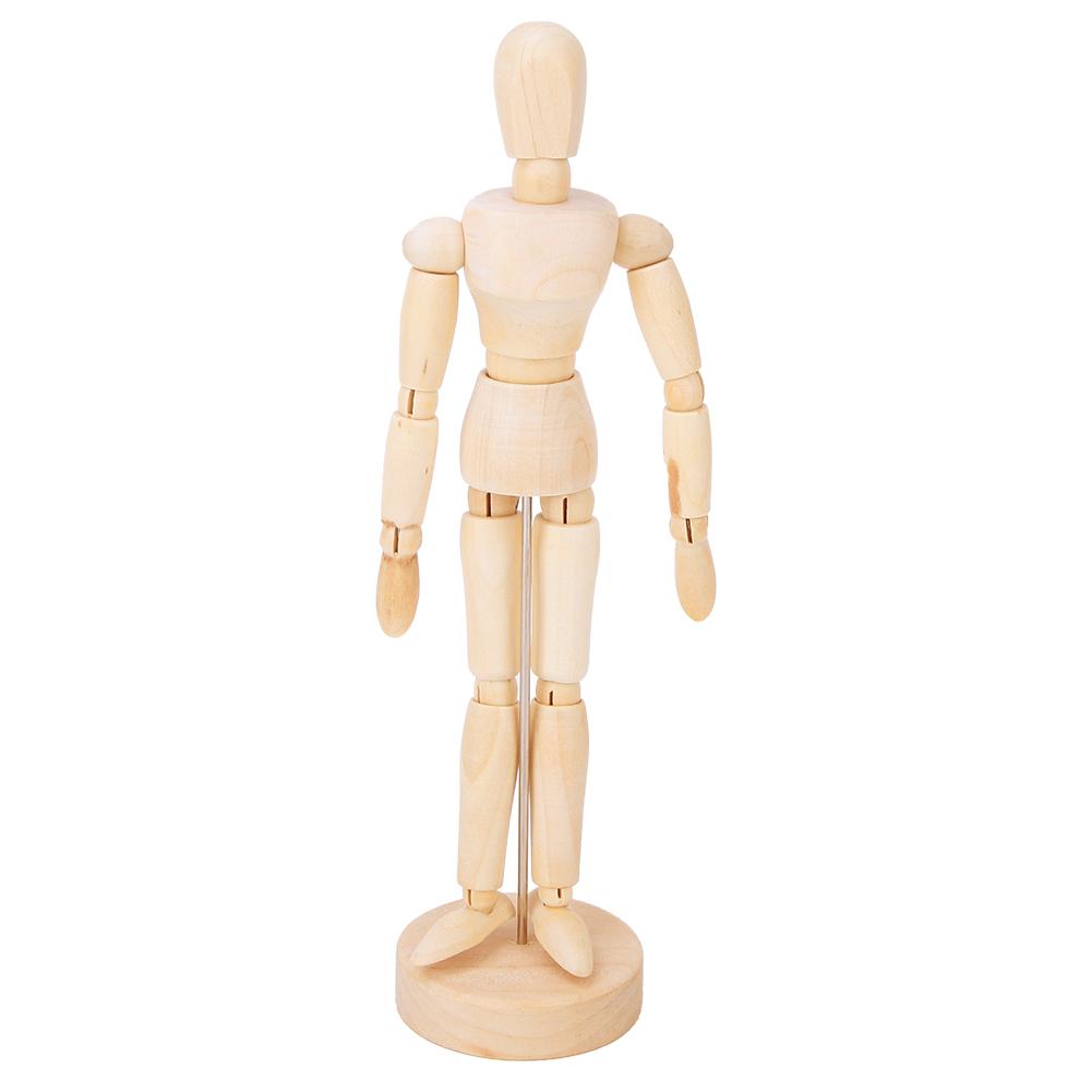 Buy 8 Inch Wooden Man Model Movable Limbs Puppet Art Drawing Action ...