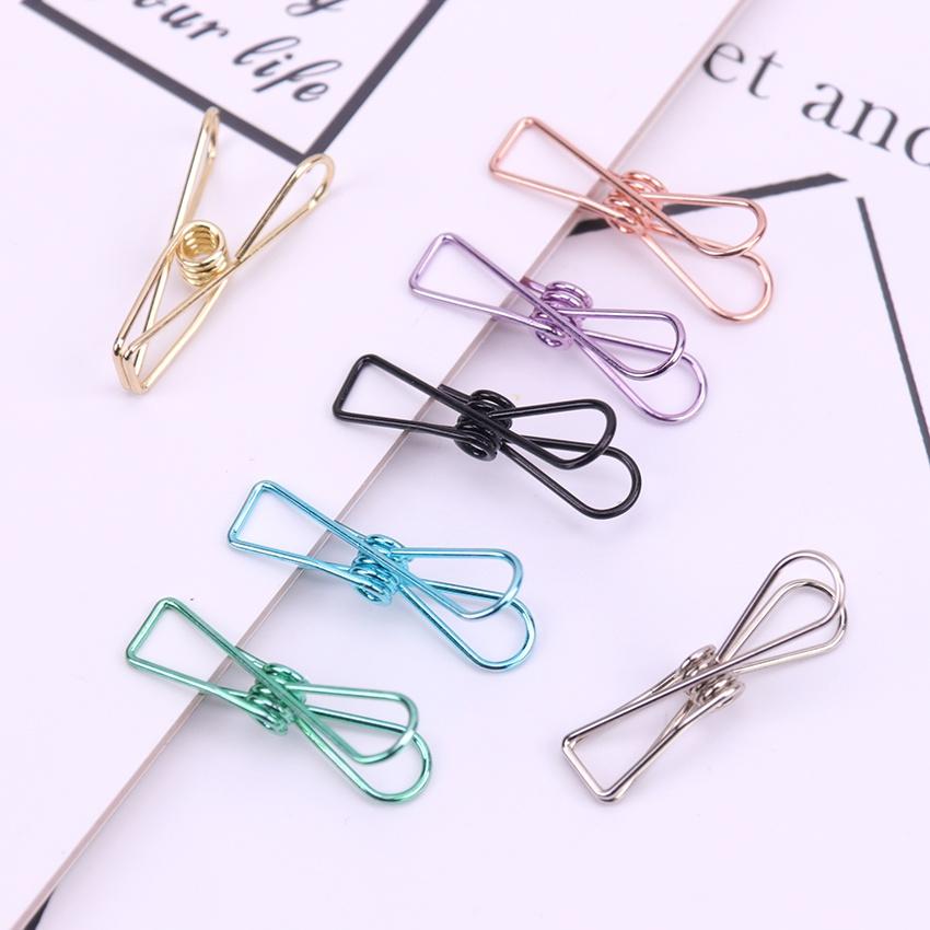 Buy 10Pcs Small Hollow Out Metal Binder Clips for Office School Paper ...