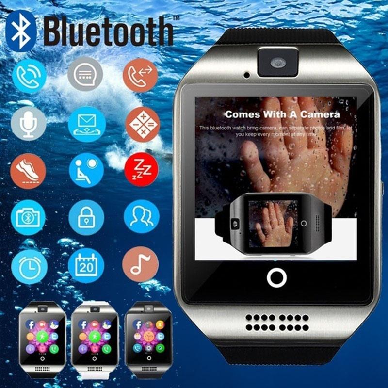 Buy Q18 Bluetooth Waterproof Smart Watch With Camera Facebook Sync SMS ...